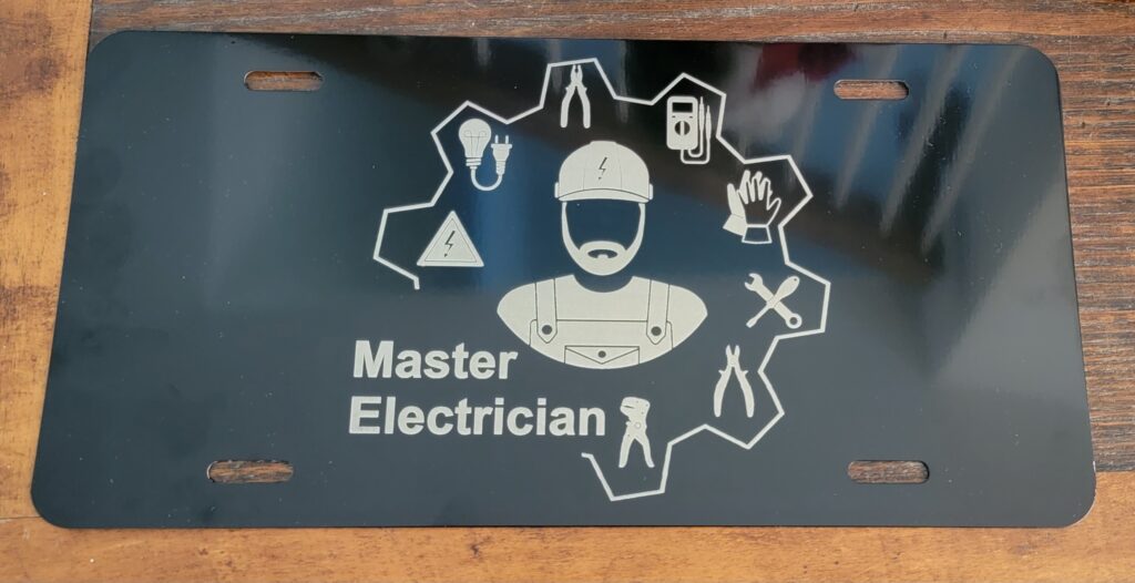 Master Electrician License Plate