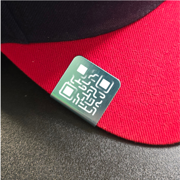 Aqua Blue Hat Clips with Custom QR Code – Share Your Business Anywhere